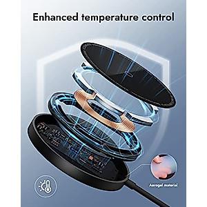 Baseus Wireless Charger for Magsafe, 15W Mini Lightweight Magnetic Wireless Charger with N52 Strong Magnets & Aerogel, Upgraded Temperature Control Compatible with iPhone 12/13/14 Series