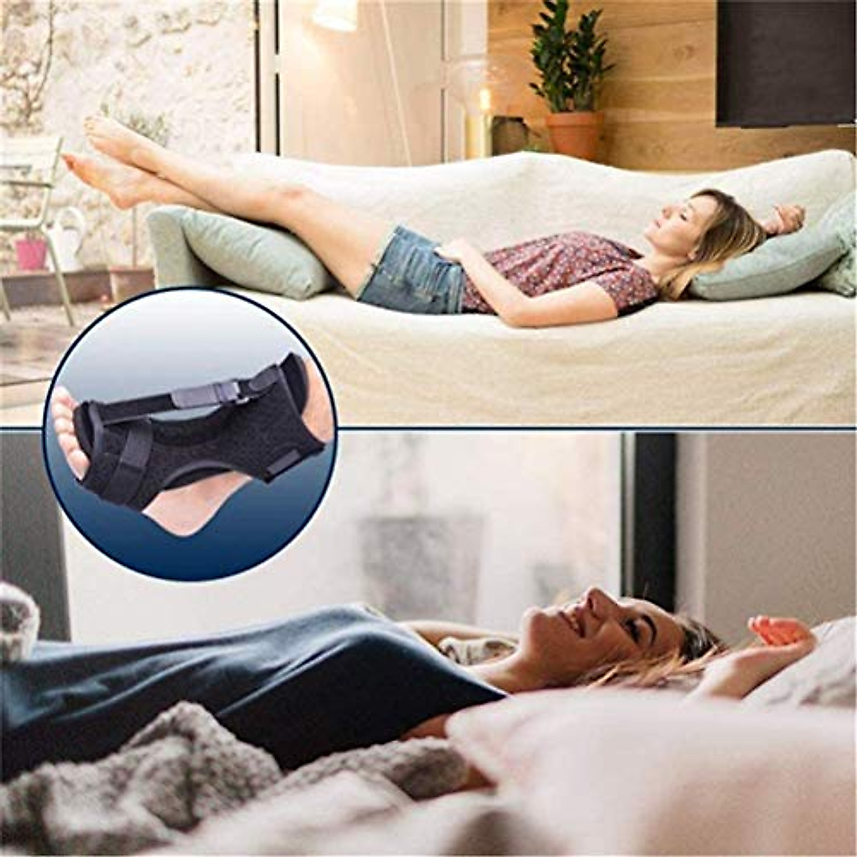 Plantar Fasciitis Night Splint, Foot Drop Brace Orthotic Brace Foot Support Adjustable Foot Holding Strap for Heel Ankle Arch Foot Pain Breathable Foot Brace Sleep Support for Achilles Tendonitis