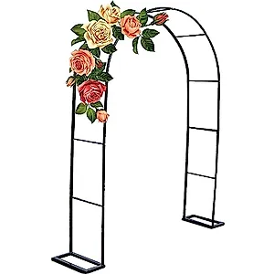 SEVSO Large Metal Garden Arch for Climbing Plant Wide 1.4M 1.2M 1.8M 2.4M 3M 3.5M Sturdy Durable Rose Archway Weather-Resistant Iron Tubular Pergola Trellis,Green,W1.2M*H2.2M