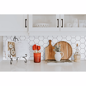 Fiula White Hexagon Wallpaper Peel and Stick Wallpaper Grey and White Wallpaper Removable Wallpaper White Trellis Wallpaper Vinyl Wallpaper 17.3”×78.7”