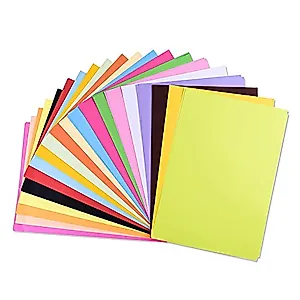 Colored Paper, Colored A4 Copy Paper, Crafting Decorating Cut-to-Size Paper 100 Sheets 20 Colors for DIY Art Craft (20 * 30cm)