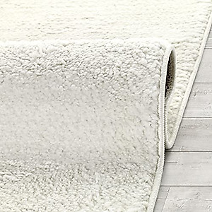Antep Rugs Palafito 5x7 Solid Shag Modern Indoor Area Rug (White, 5'3" x 7'6")