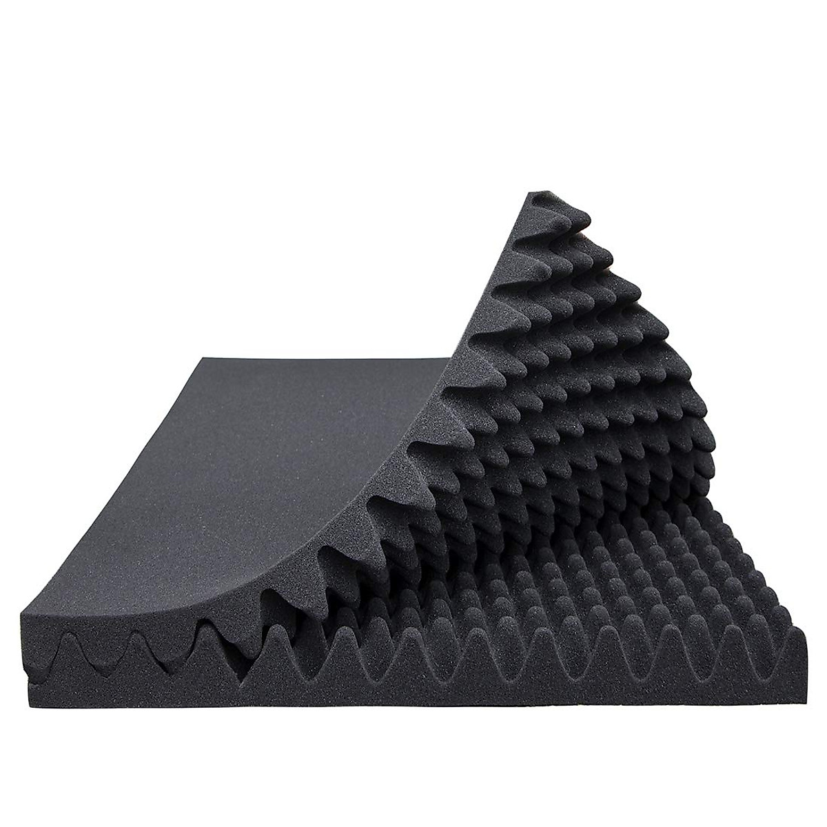 Kaishengwei Acoustic Foam Egg Crate Panel Studio Foam Wall Panel 48" X 24" X 2" (4 PACK, Black)