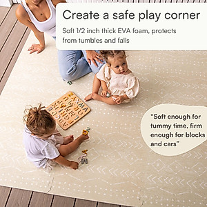 Lillefolk Premium Foam Play Mat for Baby - Large 72”x48” Non-Toxic, Soft Thick Activity Playmat for Girl or Boy; Interlocking Puzzle Tiles, Floor Mats for Infants Tummy Time, Crawling