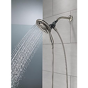 Delta D75486CSN In2ition 1.75 GPM 2-in-1 Multi Function Shower Head and Hand Shower with 60" Hose - Limited Lifetime Warranty Spotshield Brushed Nickel
