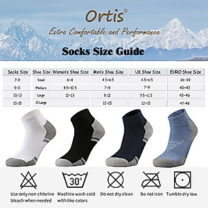 Ortis Cotton Moisture Wicking Mesh Ventilating Running Cushion Low Cut Socks for Men 10 Pack(Denim XL)