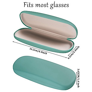 Frienda 3 Pieces Hard Shell Glasses Eyeglasses Sunglasses Case with Eyeglass Cloth (Light Blue, White, Orange)