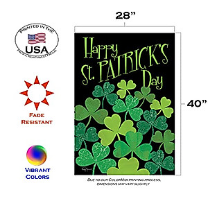 Toland Home Garden 109124 Shamrocks St Patricks Day Flag 28x40 Inch Double Sided St Patricks Day Garden Flag for Outdoor House St Pats Flag Yard Decoration