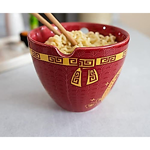 Boom Trendz Year Of The Rabbit Chinese Zodiac Ceramic Dinnerware Set Includes 16 Ounce Ramen Noodle Bowl and Red One Size
