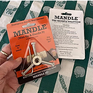 MANDLE (MAN UP AND HANDLE IT) Adjustable Water Shut Off Replacement Handle for Spigot, Outdoor Garden Faucet, Hose Bib, Round Wheel (for 3/8" or Smaller Exposed stem)