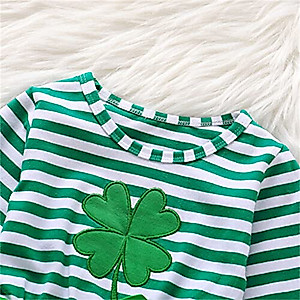 1-6 Years Toddler Baby Girls St.Patrick's Day Dress Long Sleeve Clover Print Tulle Tutu Dresses Spring Fall Skirt (Green-C, 3-4T)