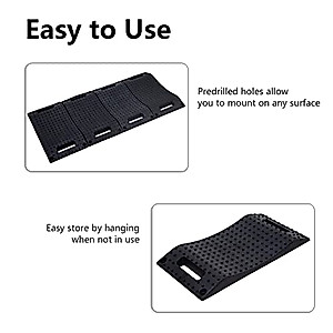 Homeon Wheels Tire Saver Ramps Rubber Material Anti-Slip Pad Design,Car Tire Wheel Ramps for Flat Spot and Flat Tire Prevention, Tire Savers for Storage with Carrying Bag, Easy to Store 4 Pack (Black)