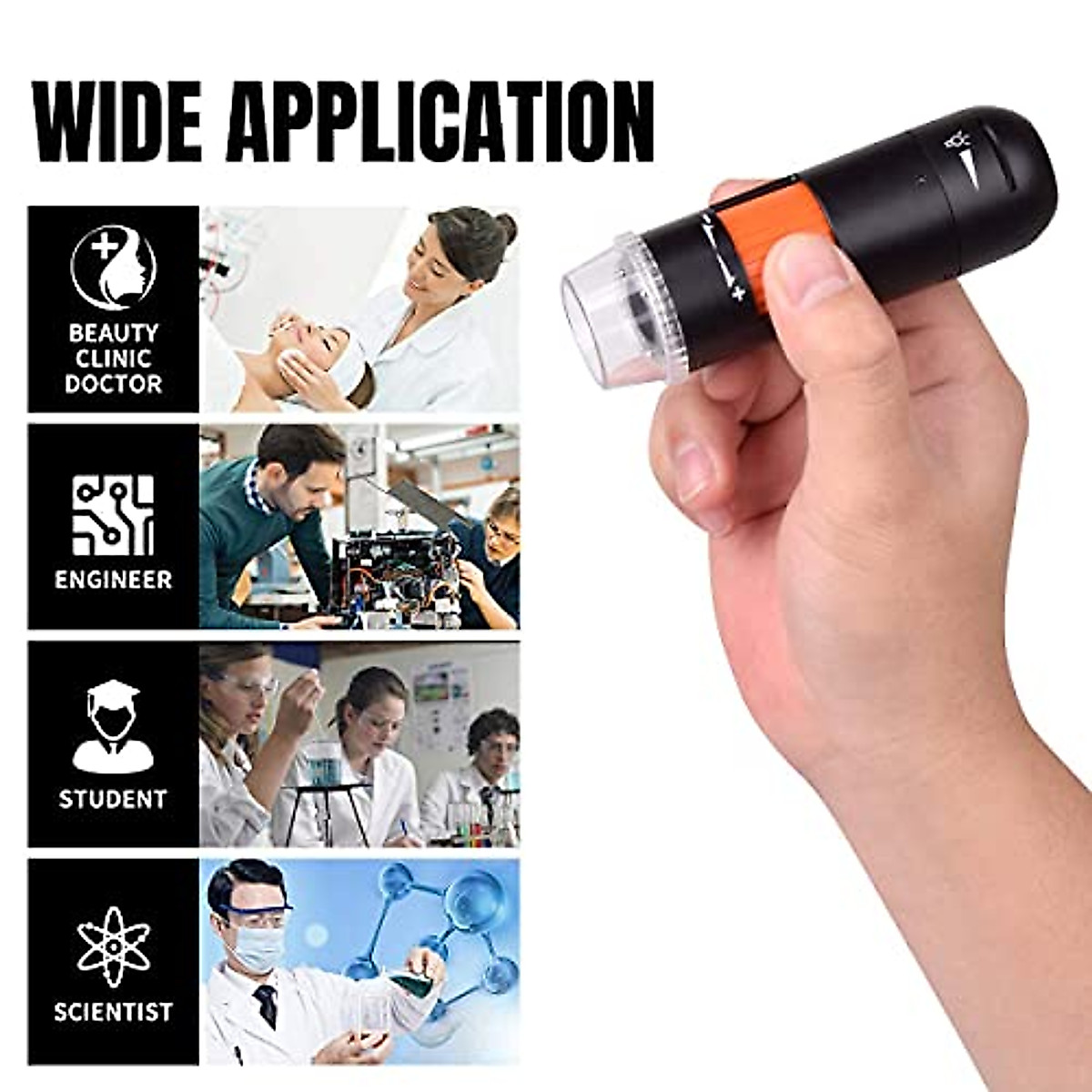 Digital USB Microscope with Polarizer, True 5MP Handheld Coin Digital Microscope with Metal Stand Compatible with Windows and MacBook for SMD Soldering Work Jewelers Coins Collection (5MP)