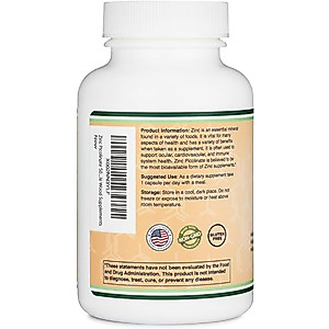 Zinc Picolinate 50mg, 300 Capsules (Immune Support) Non-GMO, Gluten Free (300 Day Supply) by Double Wood Supplements