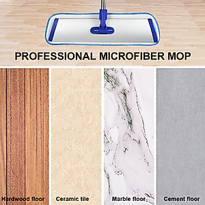 18" Microfiber Mops for Floor Cleaning,Microfiber Mop with 2 Dry Pads & 2 Wet Pads & 1 Pad Brush and a Mop Storage Unit,Microfiber Mops for Hardwood,Tile,Vinyl, Laminate,Floor Cleaning