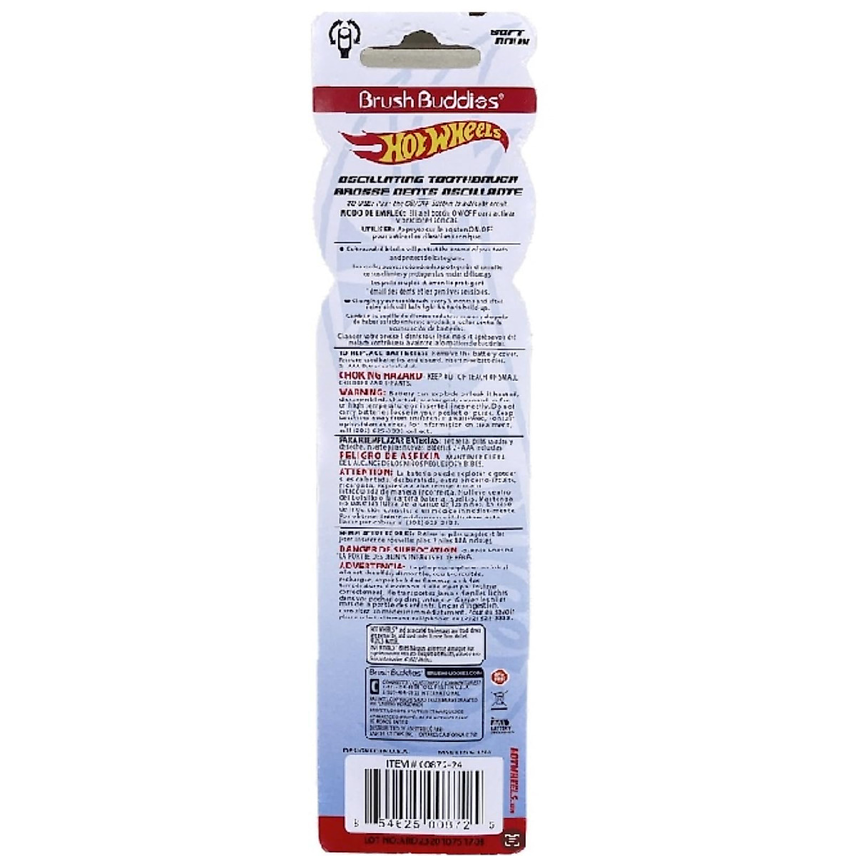 Brush Buddies Hot Wheels Electric Toothbrush, Kids Electric Toothbrushes, Battery Toothbrush, Toddler Electric Toothbrush for Kids 4-7