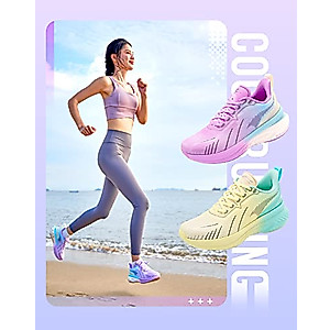 O-Resilio Max Cushioning Running Shoes for Men & Women Wide Cushioned Lightweight Athletic Supportive Road Running Shoes with Arch Support Light Purple Size US Men 12