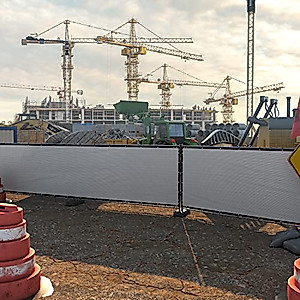 ColourTree 4' x 12' Grey Fence Screen Privacy Screen - Commercial Grade 170 GSM - Heavy Duty - 3 Years Warranty - Cable Zip Ties Included