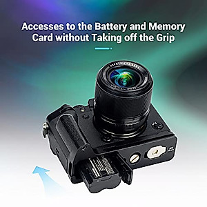 JJC Solid Metal Hand L-Shape Grip Secure Quick Release Plate L Bracket Holder for Fuji Fujifilm X-T5 XT5 XT-5 Mirrorless Digital Camera Replaces MHG-XT5 Metal Hand Grip