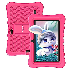 FLYINGTECH Kids Tablet 7 inch Android Tablet for Kids(Ages 2-12), 2GB RAM 32GB ROM Toddler Tablet, Dual Camera, WiFi, Google Certificated for Boys Girls with Pink Protective Case 2023
