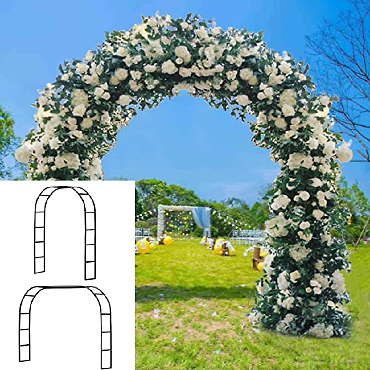 Garden Metal Arch Arbor for Weddings & Outdoor Decor | Melody House