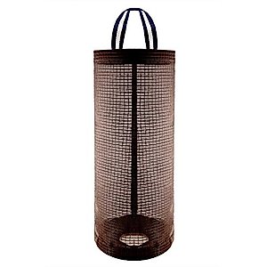 Plastic Bag Dispenser, Wall Hanging Grocery Bag Holder, Large Folding Hanging Storage Bag for Kitchen, Brown
