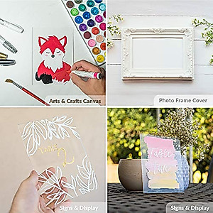 SimbaLux Acrylic Sheet Clear Cast Plexiglass 8” x 10” 0.08” Thick (2mm) Pack of 5 Transparent Plastic Plexi Glass Board with Protective Paper for Photo Frame Replacement, DIY Display Projects, Craft