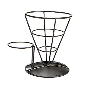 Mind Reader French Fry, Countertop Organizer, Kitchen Ketchup Holder, Metal, L x 5.31" W x 6.3" H, Set of, 5.25" x 6.75", Black