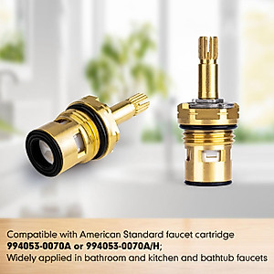 2 Packs Shower Faucet Cartridge Compatible with American Standard 994053-0070a or 994053-0070a/H Bathroom Faucet Cartridge, 4z-24h Hot and Cold Replacement Stem, Brass