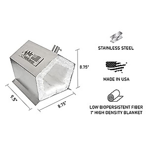 Mr Volcano Hero - Portable Propane Forge (Complete Kit - Now with Superwool XTRA) MADE IN USA (Stainless Steel) Single Burner Professional Artists Hobby Knife Making Tool Making Farrier Blacksmith