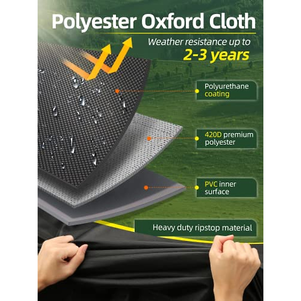 Riding Lawn Mower Cover, Eventronic 54“ Riding Lawn Tractor Cover Waterproof Heavy Duty Durable (420D-polyester oxford)