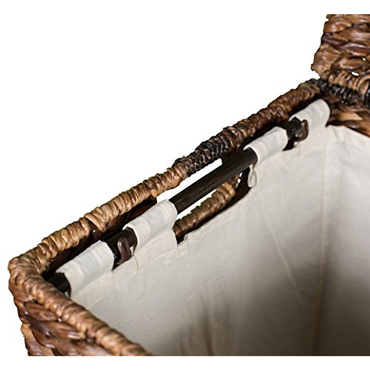 BIRDROCK HOME Seagrass Square Laundry Hamper with Removable Bag - Handwoven with Durable Abaca Fibers - Long Lasting Laundry Bin Storage for Dirty Clothes - Organizer Basket Use for Bedroom & Bathroom