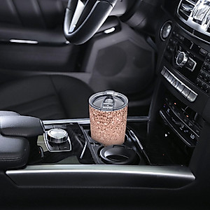 Blush Pink Rose Gold Glitter 20oz Tumbler Stainless Steel Vacuum Insulated Double Wall Travel Tumbler, Durable Insulated Coffee Mug, Thermal Cup With Lid and Straw for Hot & Cold Drinks