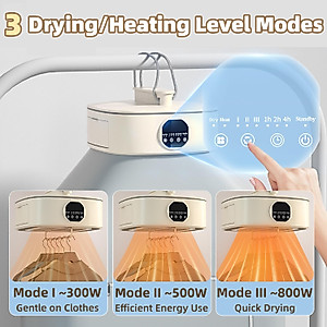 Portable Clothes Dryer, Portable Dryer for Laundry, 2in1 Electric Clothes Dryer Machine for Apartments, 800W Mini Dryer for Clothes Easy to Use, Compact Apartment Dryer for RV Dorm Travel UEMUSI