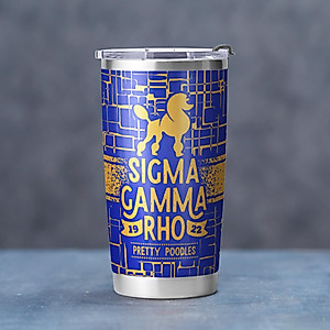 BBGreek Sigma Gamma Rho Sorority Paraphernalia - Official Vendor - 20 oz Stainless Steel Insulated Tumbler - Tile Design