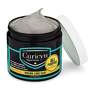 Curicyn Animal Wound Care Clay 16oz. - Vet-Approved Natural Skin Ointment For Dog, Cat, Horse, and Other Livestock - Bentonite Clay with Aloe Treatment - Gentle No Sting Fast-Acting Formula