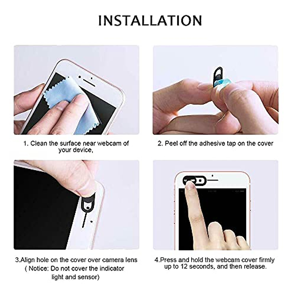 Webcam Cover Slide, Phone Camera Blocker Ultra Thin Camera Cover Slide for Laptop Desktop Pc Tablet Smartphone Protect Your Privacy and Security Strong Adhesive