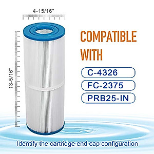 ZOTEE PRB25-IN Spa Filter Cartridge Compatible with C-4326,Darlly 42513,Guardian 413-106,Filbur FC-2375,Pentair R173429,3005845,17-2327,100586,33521,25392,817-2500,Hot Springs Spa Filters,1 Pack