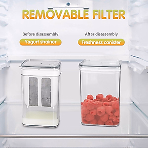 SMALLSHS Yogurt Strainer, Small 480ML (16 Oz) Fine Mesh Strainer, Rice Tea Juicing Food Sieve Strainer, Thick Greek Yogurt Milk Filter Kitchen Tools Reusable Homemade Cup with Stainless Steel Mesh