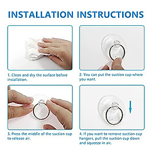 Piutouyar 12Pcs Suction Cup with Ring 2"/50mm Clear Key Ring Suction Cups Sucker for Window Kitchen Wall Hook Hanger