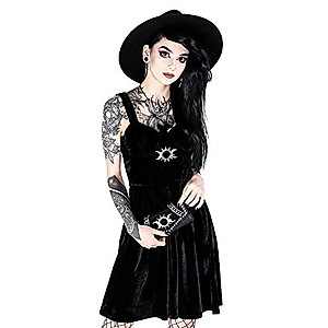 Restyle Triple Goddess Sun and Moon Gothic Tri-Fold Wallet, Faux Leather, Black