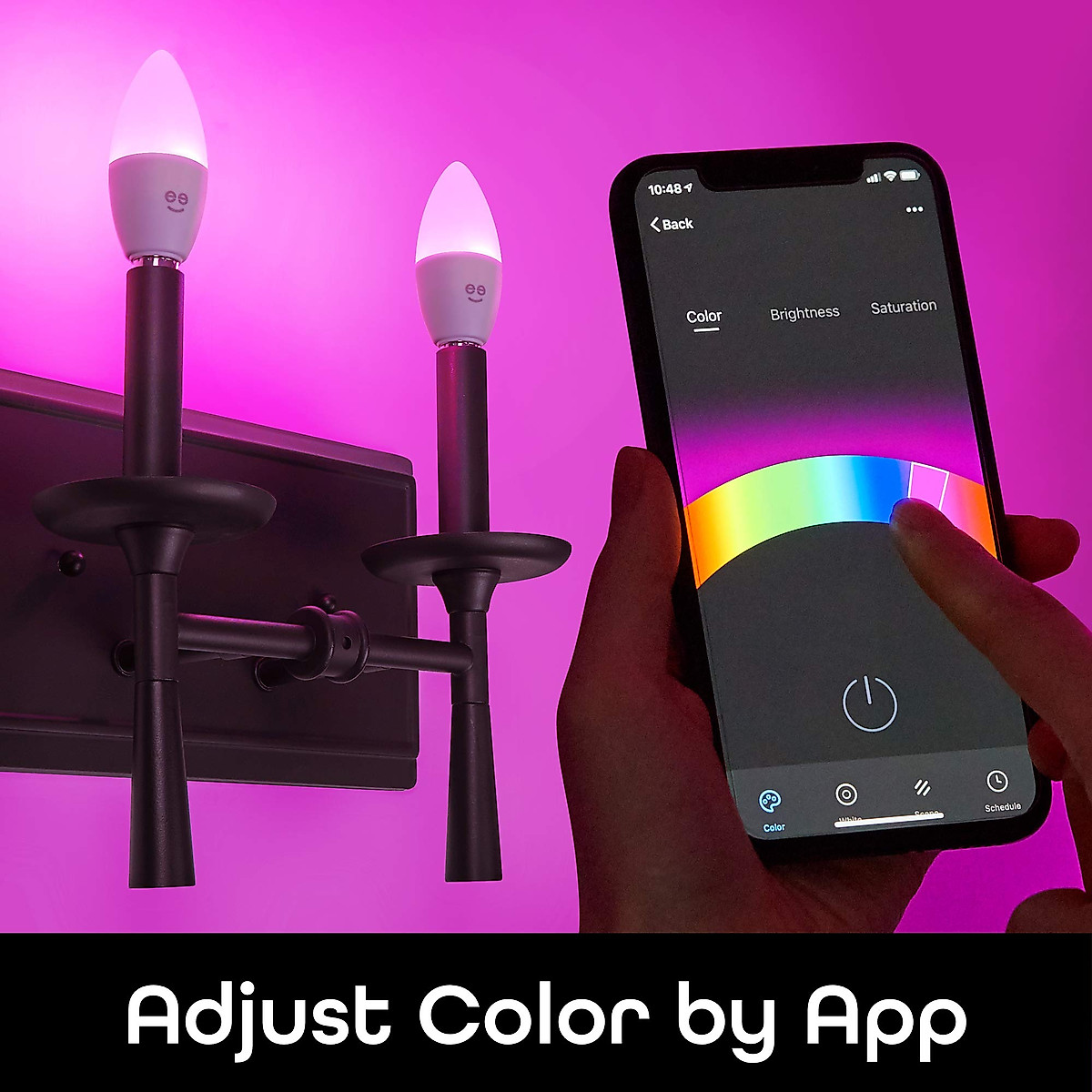 Prisma Plus E12 B11 Candle Wi-Fi Smart Bulb - 40W Color and Tunable White Smart (4-Pack)