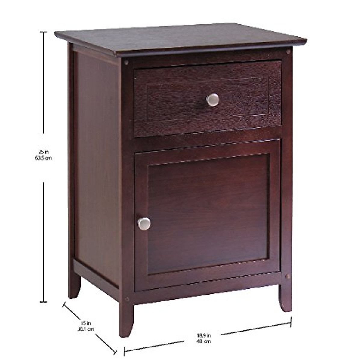 Winsome Wood Eugene Accent Table, Walnut