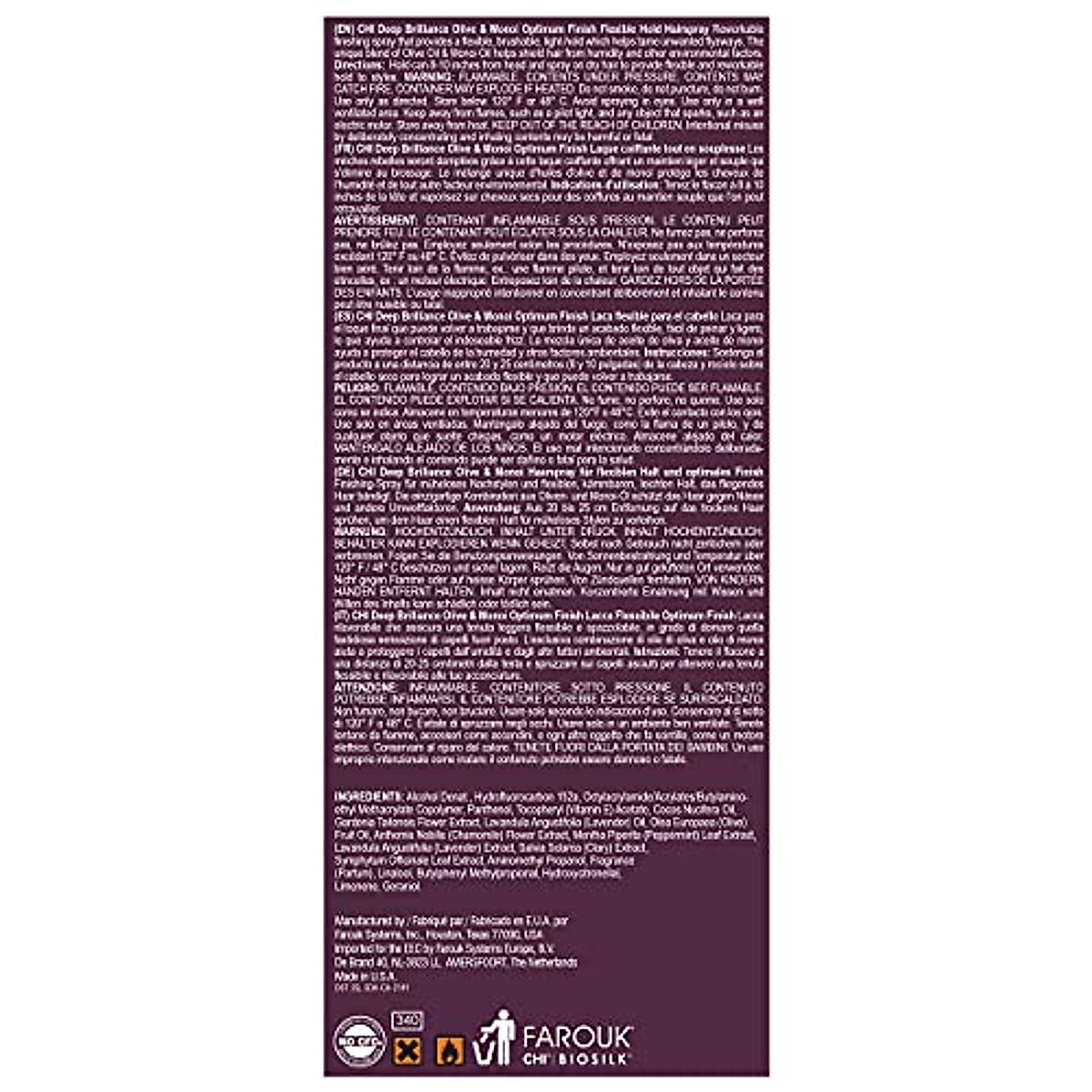 CHI Deep Brilliance Flexible Hold Spray, 10 oz