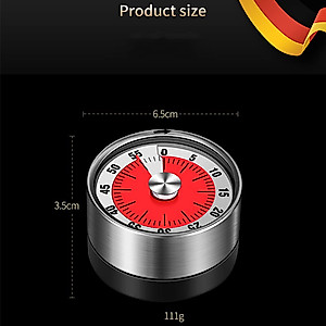 Beautysdream Magnetic Mechanical Kitchen Timer -Countdown 60 Minute Visual Time Management Tool Baking Cooking Steaming Barbecue (Black) for Kids, Teachers and Adults Small Cute (Black), One Size