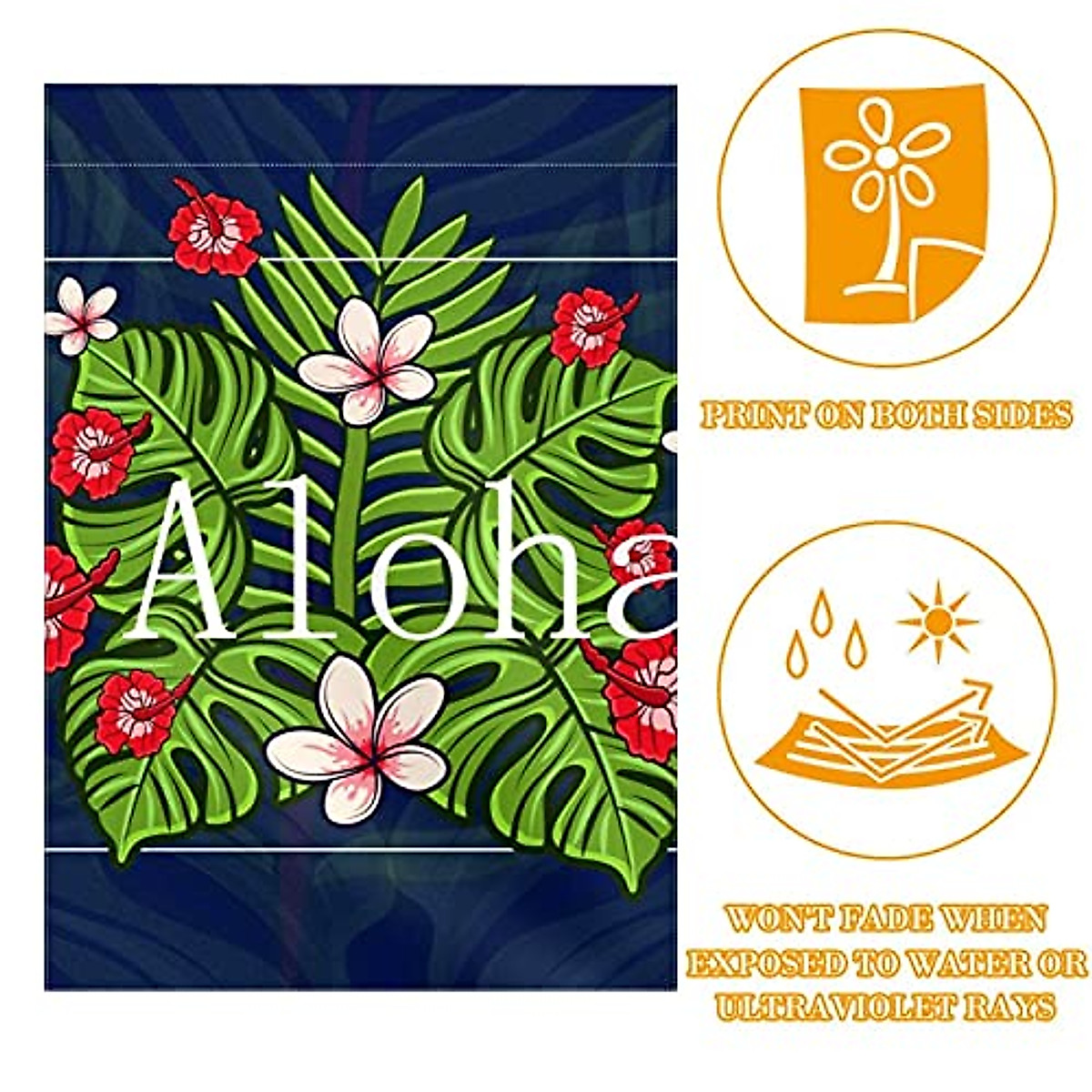Hawaii Aloha Garden Flag, Double Sided Garden Outdoor Yard Flags for Summer Decor 28x40 Inch
