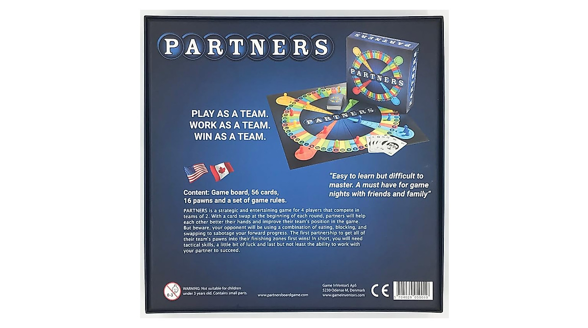 PARTNERS Board Game USA Edition - 4 Player Team Strategy Game