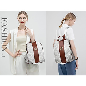 MKP COLLECTION Women Fashion Backpack Purse Multi Pockets Anti-Theft Rucksack Travel Shoulder Bag Handbag Set 2pcs