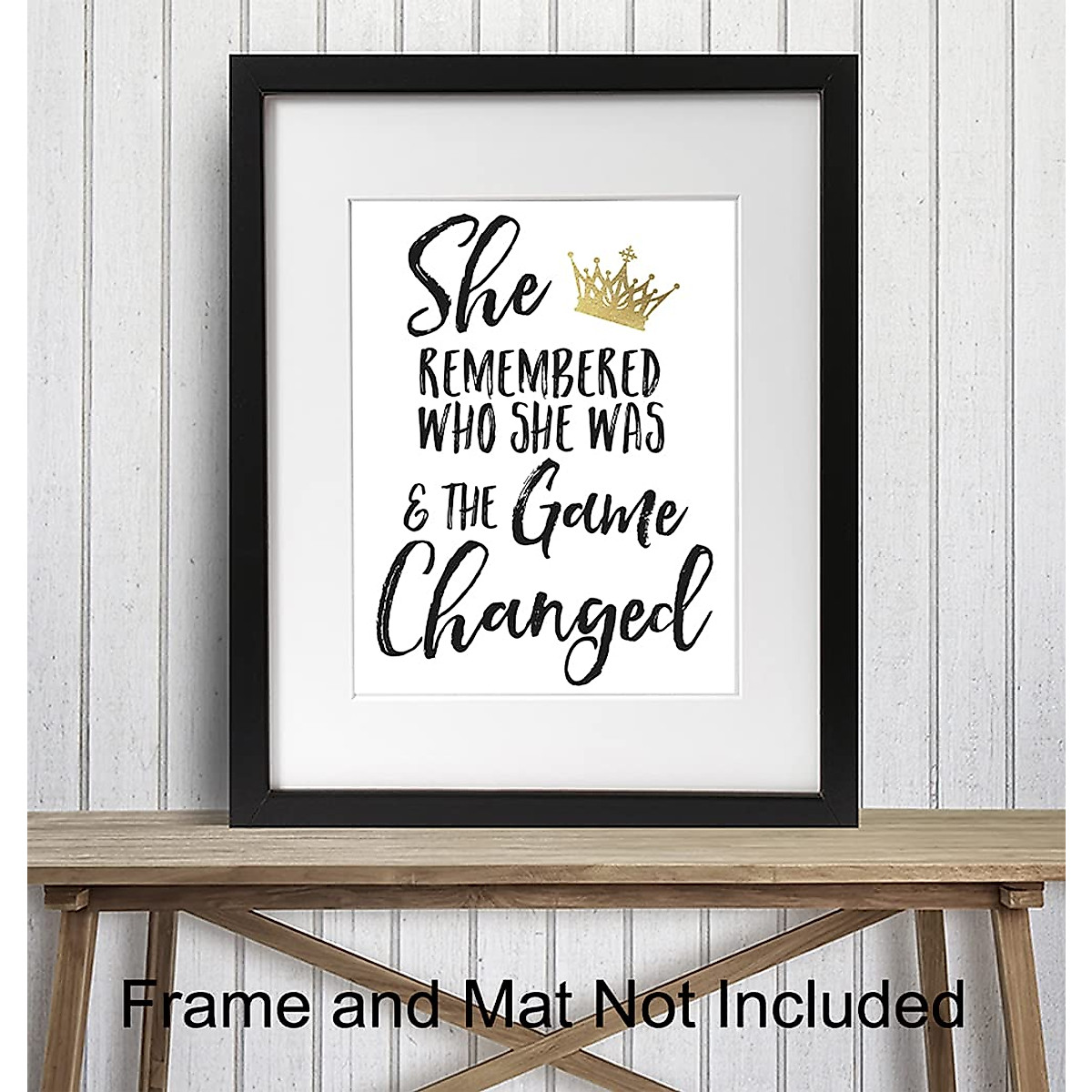 She Remembered Who She Was And the Game Changed Wall Art & Decor - Inspirational Positive Quotes Decor - Encouragement Gifts for Women, Teen Girls - Motivational Sayings Poster