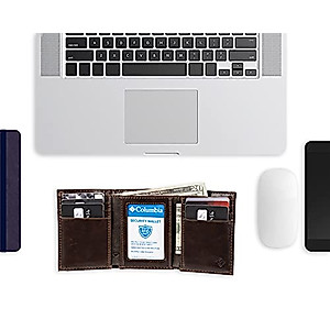 Columbia Men's RFID Blocking Lofton Trifold Security Wallet, Brown, One Size